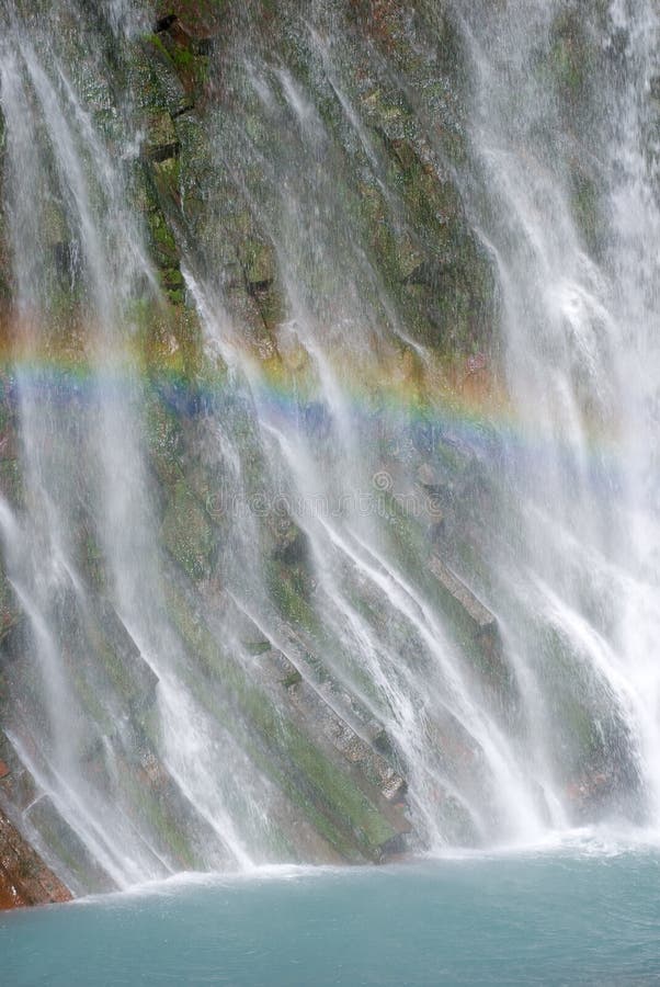 Waterfall with rainbow stock image. Image of waterfall - 24016981