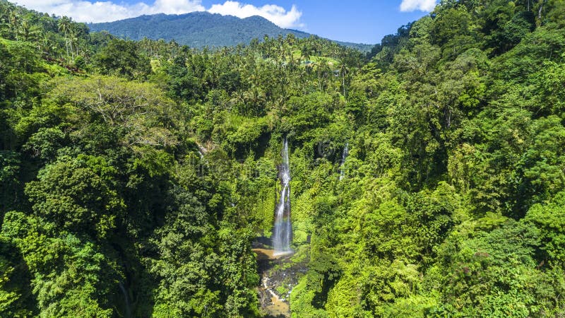 Waterfall with Rainbow on Bali Aeral View Stock Image - Image of ... Waterfall with Rainbow on Bali Aeral View Stock Image - Image of ...