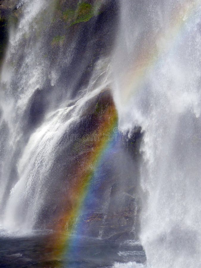 Waterfall with rainbow stock photo. Image of shape, colorful - 42068360