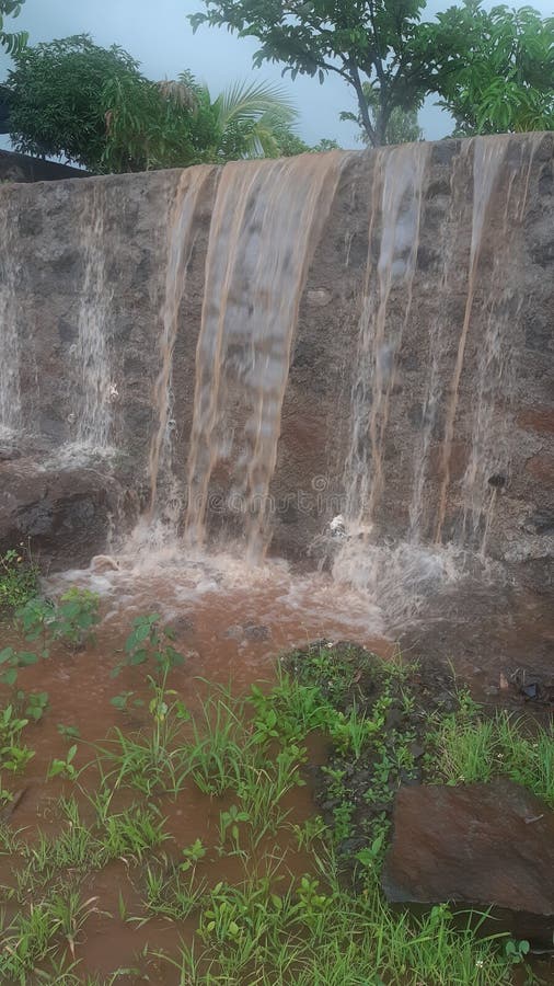 Waterfall after rains stock photo. Image of green, waterfall - 222709452