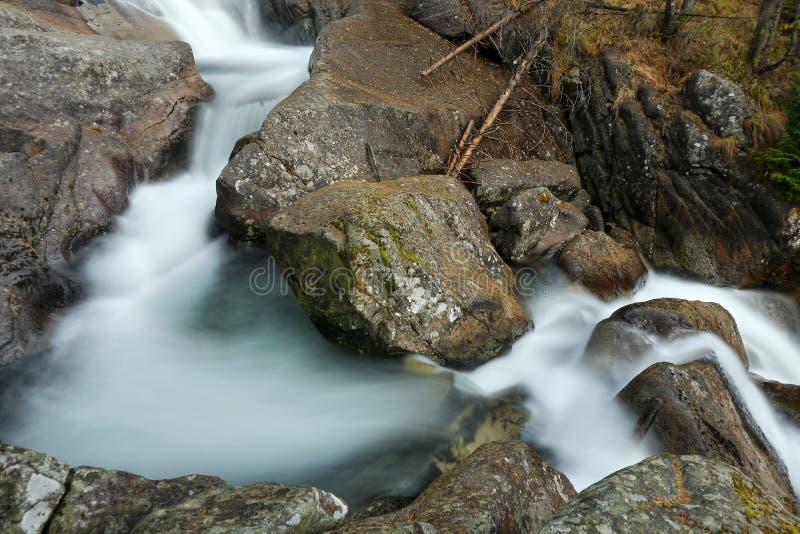 Waterfall Rapids on a Mountain Stream Stock Photo - Image of waterfall ...
