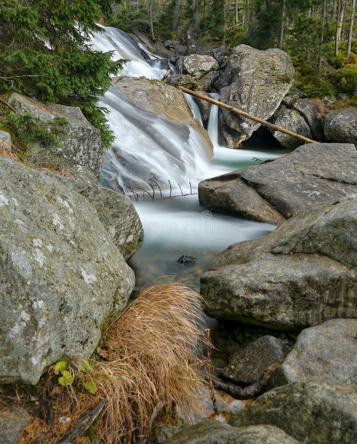 Waterfall Rapids on a Mountain Stream Stock Photo - Image of waterfall ...