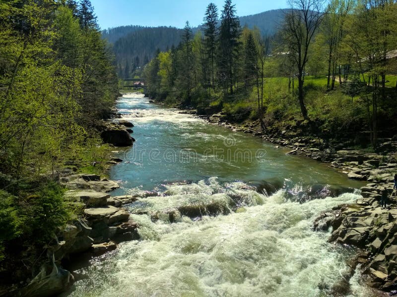 Rapids of River Prut stock image. Image of stream, rocks - 77968845