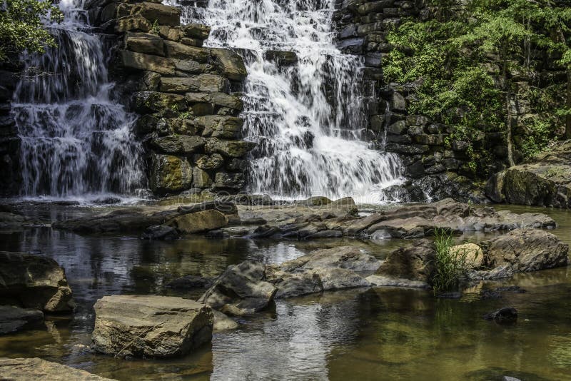 Waterfall with reflection stock image. Image of white - 76417073