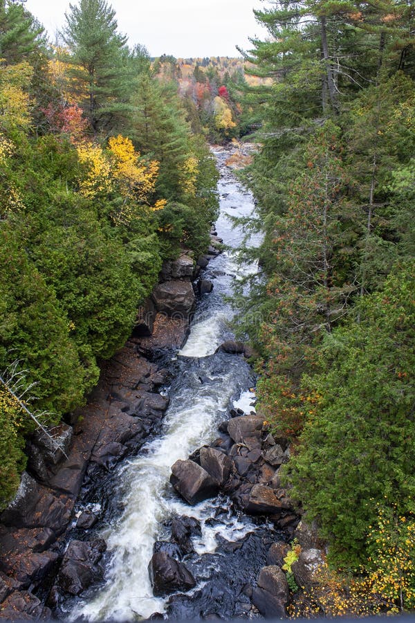 Waterfall Regional Park, Sainte-Beatrix Stock Image - Image of rock ...