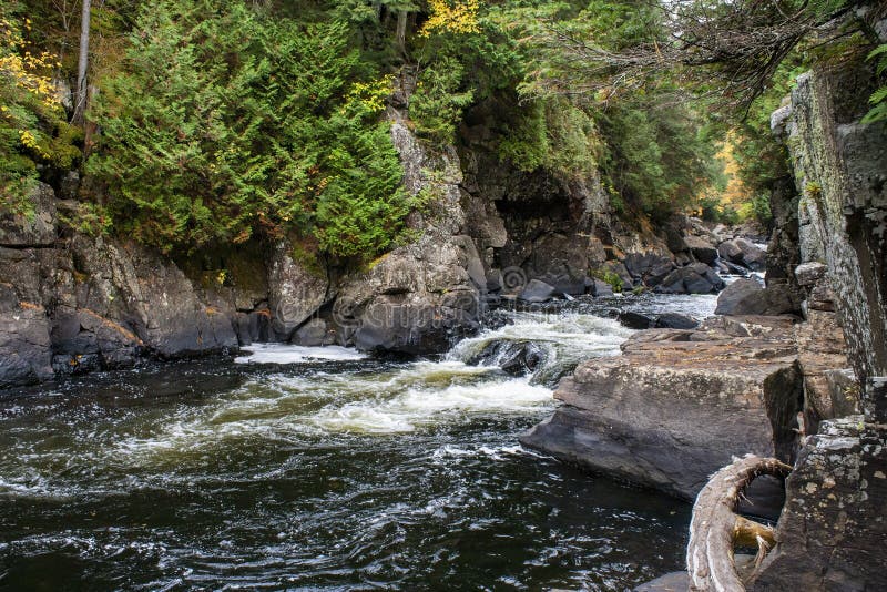 Waterfall Regional Park, Sainte-Beatrix, Stock Image - Image of rock ...