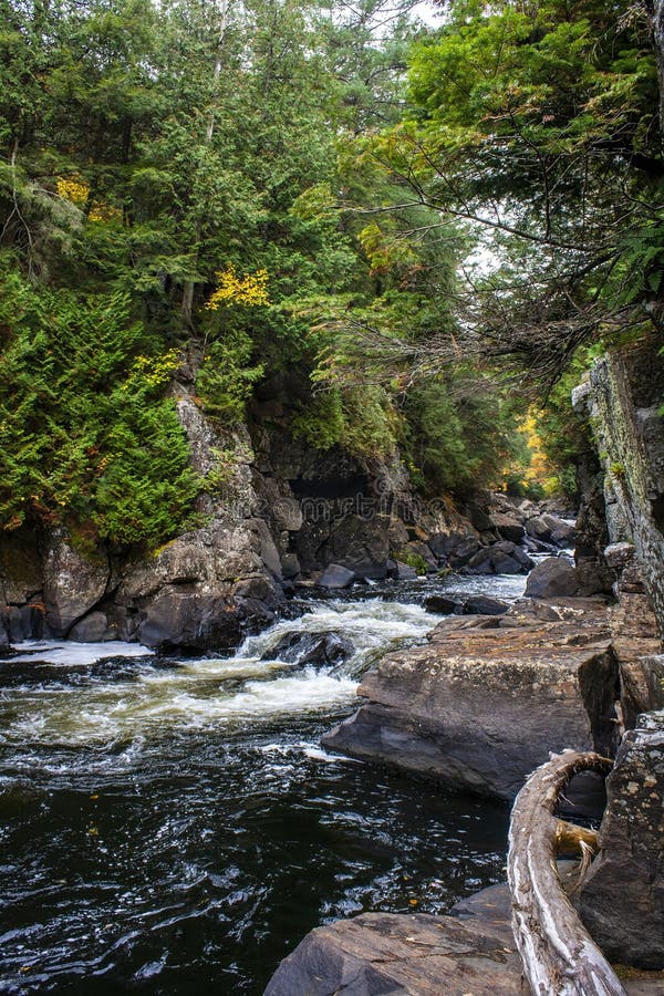 Waterfall Regional Park, Sainte-Beatrix Stock Image - Image of rock ...