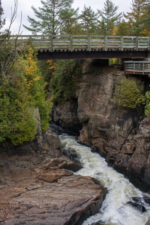 Waterfall Regional Park, Sainte-Beatrix Stock Image - Image of rock ...