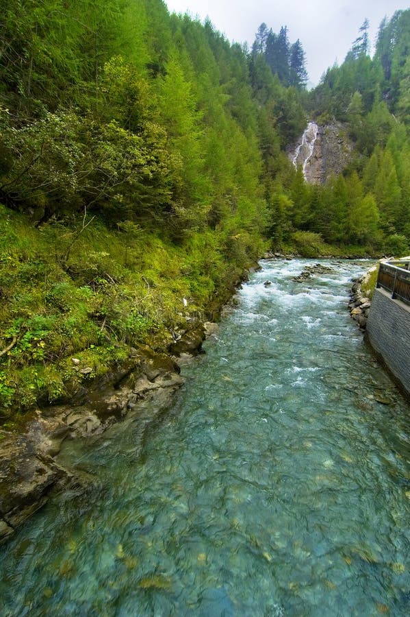Waterfall and River in Austria Stock Image - Image of calming, calm ...