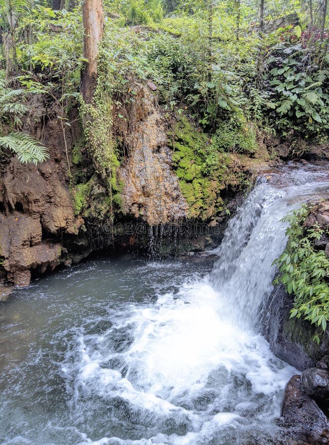 Waterfall in the River on a Cool Morning Stock Image - Image of ...