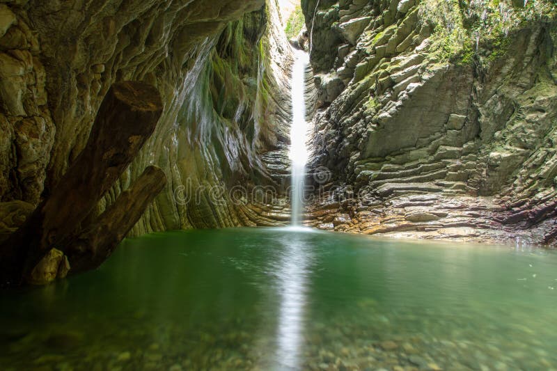 Waterfall on the River in Nature in Summer Stock Image - Image of ...