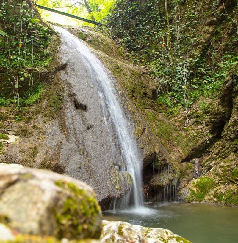 Waterfall on the River in Nature in Summer Stock Image - Image of ...