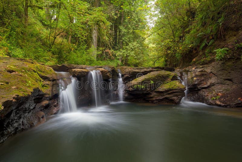 Waterfall at Rock Creek Oregon Stock Image - Image of north, hidden ...