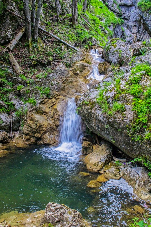 A Waterfall between the Rocks Stock Image - Image of scenery, granite ...
