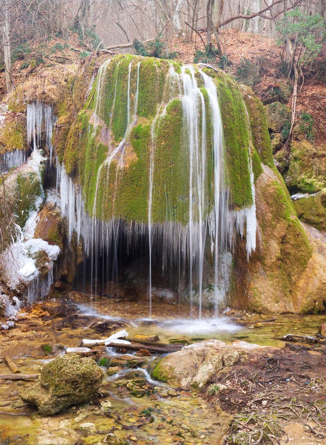 Waterfall and Rocks. Long Exposure Photography. Fast River and ...