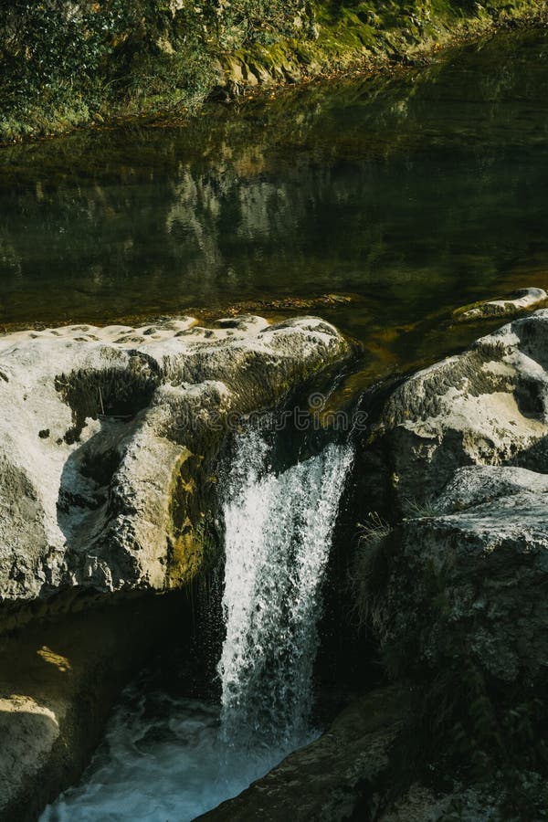 Small Waterfall. Mountain River. Streams of Water Stock Photo - Image ...