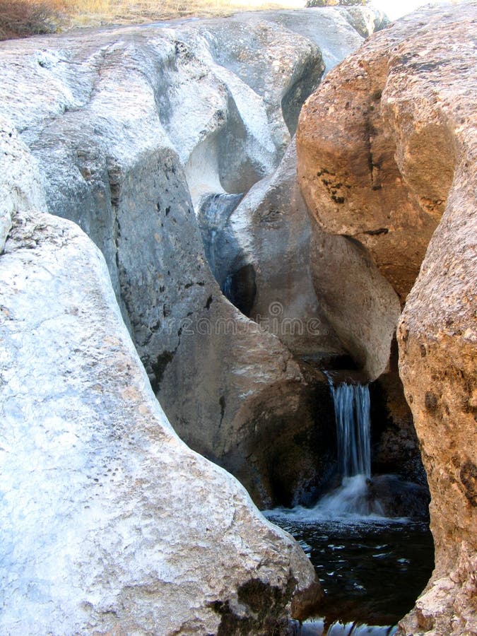 Narrow Water Fall stock image. Image of boulders, cool - 20088069
