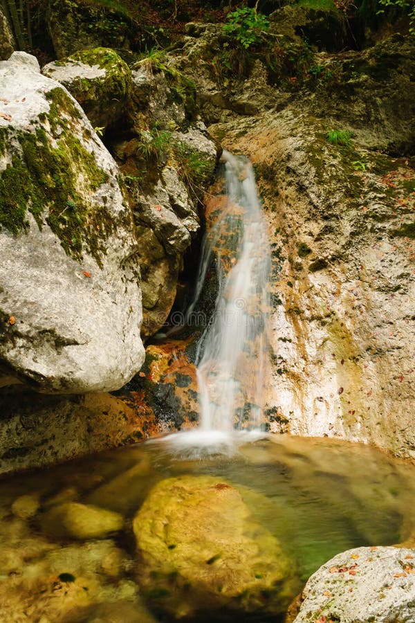 Waterfall between the Rocks Stock Image - Image of foliage, forest ...
