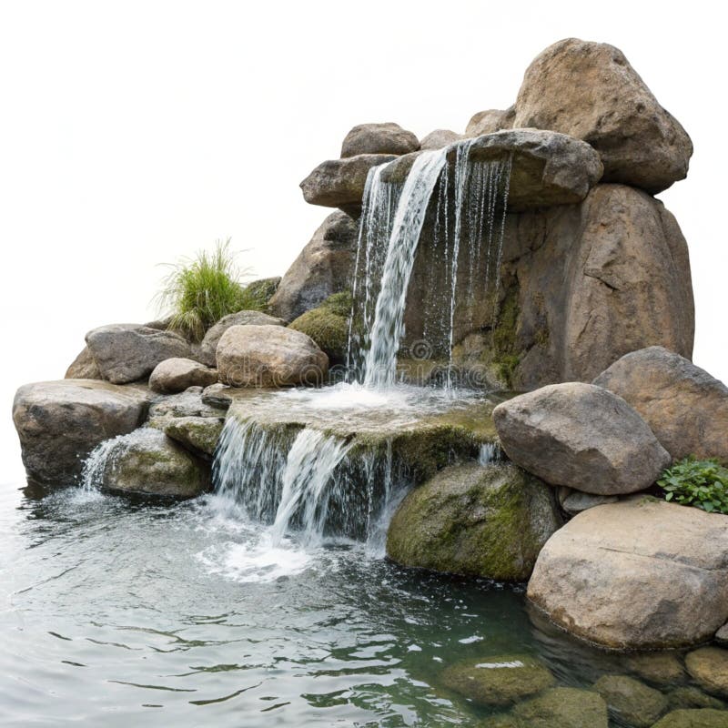 Waterfall with Rocks on Transparent Background Stock Illustration ...