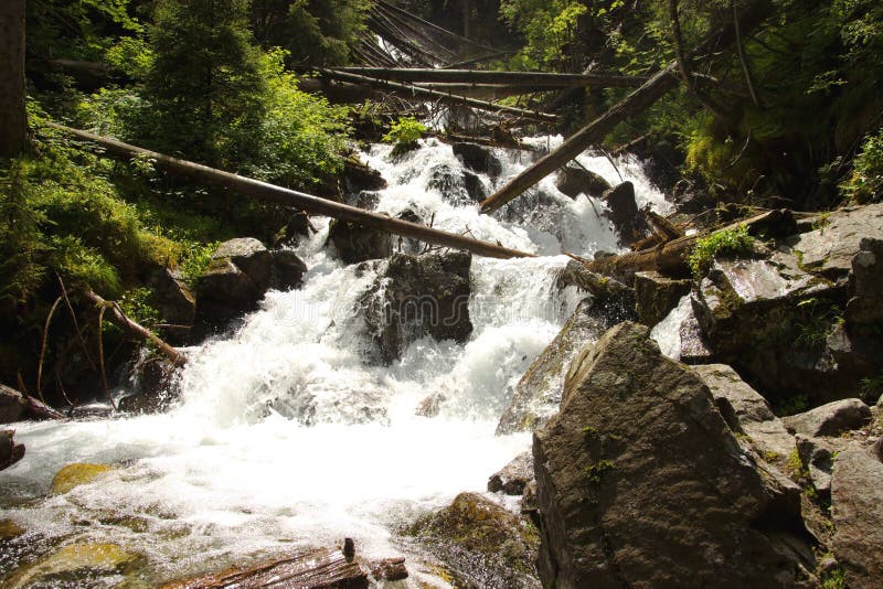 Waterfall with Rocks stock photo. Image of dash, track - 42464412