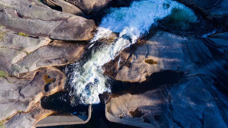 Waterfall with Rocks View from Above Stock Photo - Image of outdoor ...