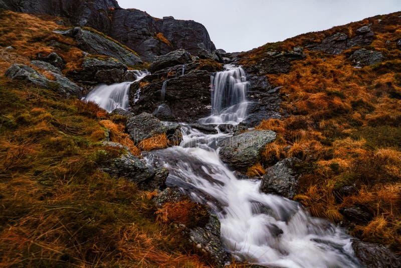 Waterfall Running through a Hill Stock Photo - Image of rock, nature ...