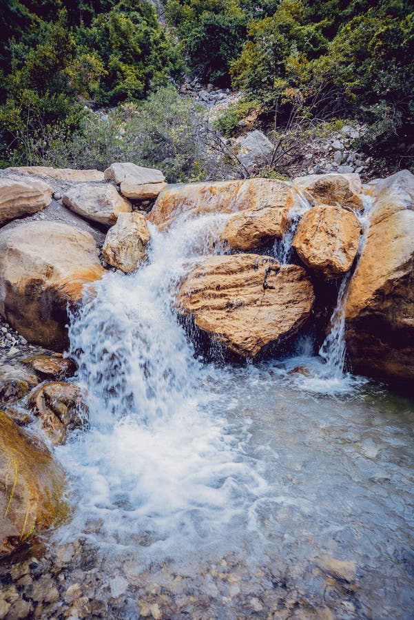 Waterfall. Running water stock image. Image of cool, environment - 65087931