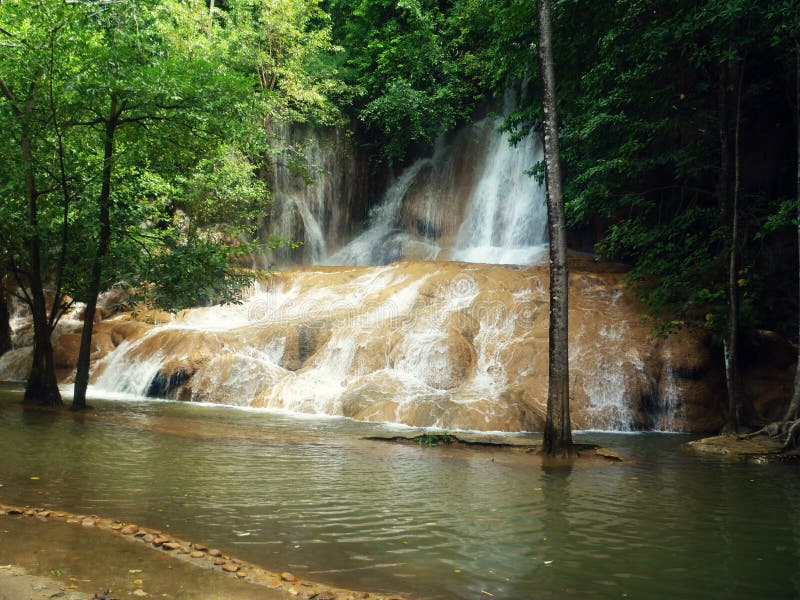 Waterfall Sai Yok in Thailand Stock Photo - Image of cascade, grand ...