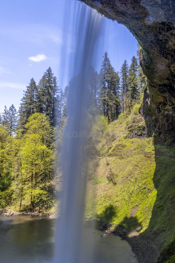 Waterfall Scenery in Silver Falls State Park, Oregon . Stock Image ...