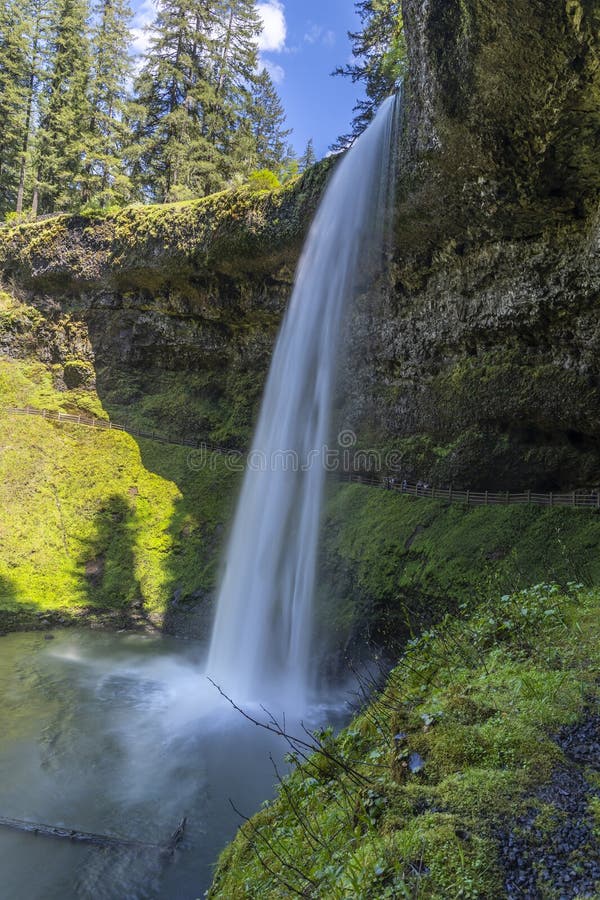 Waterfall Scenery in Silver Falls State Park, Oregon . Stock Photo ...