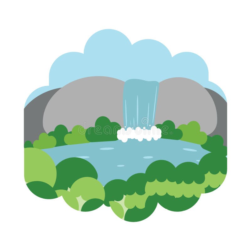 Waterfall Scenery. Vector Illustration Decorative Design Stock Vector ...
