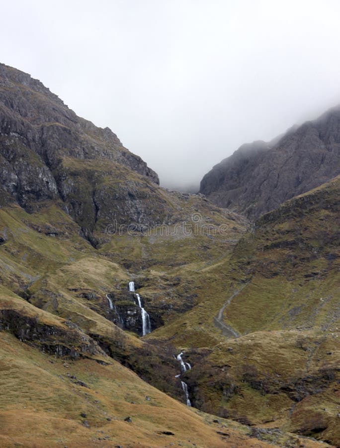 Waterfall in the Scottish Hills Dramatic Landscape Scotland Portrait ...