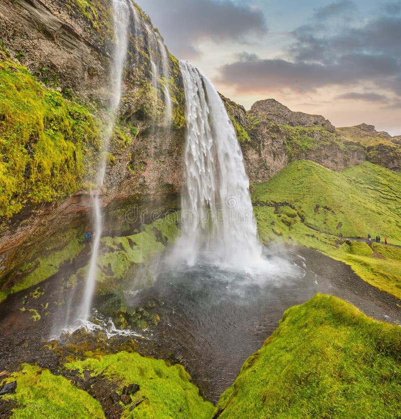 Waterfall Seljalandsfoss in Iceland Stock Image - Image of destination ...
