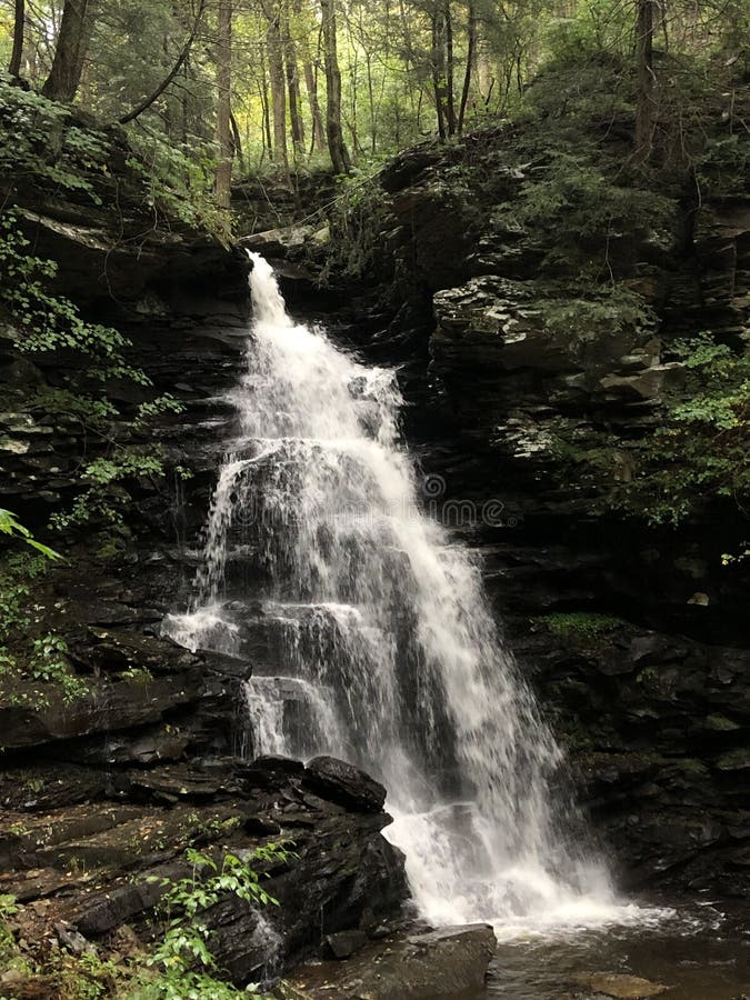 Waterfall in September at Ricketts Glen State Park in Pennsylvania ...