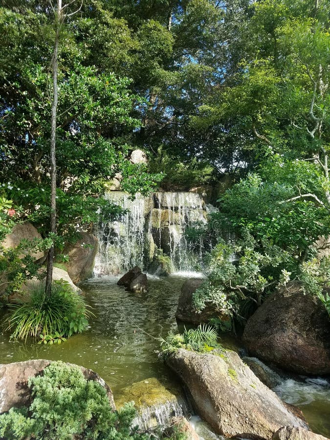 Waterfall Set from Lower Level View 20161220 Stock Image - Image of ...