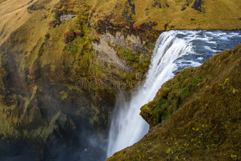 Waterfall by the Side of a Mountain Stock Photo - Image of lake, nature ...