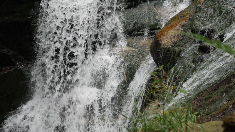 Waterfall, Side View, Slow Motion. Natural Water Energy Stock Video ...
