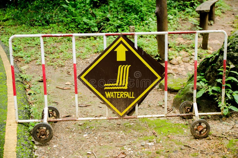 Waterfall sign stock photo. Image of outdoors, nature - 33713398