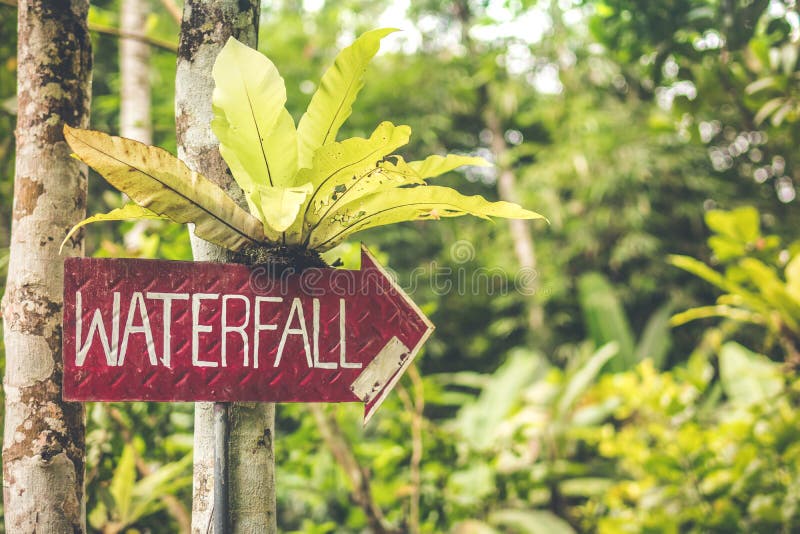 Waterfall Signage Picture. Image: 112878162