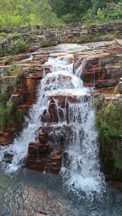 Waterfall of Silver Complex, Goiás Stock Photo - Image of rock, canyon ...
