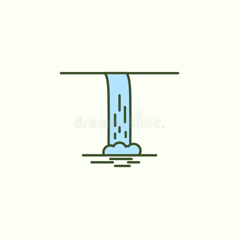 Waterfall, River Icon. Element of Color African Safari Icon. Premium ...