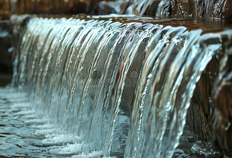 Close Up the Pouring Purified Fresh Drink Water from the Bottle on ...