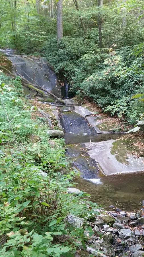 Waterfall on slick rocks stock image. Image of slick - 79575563