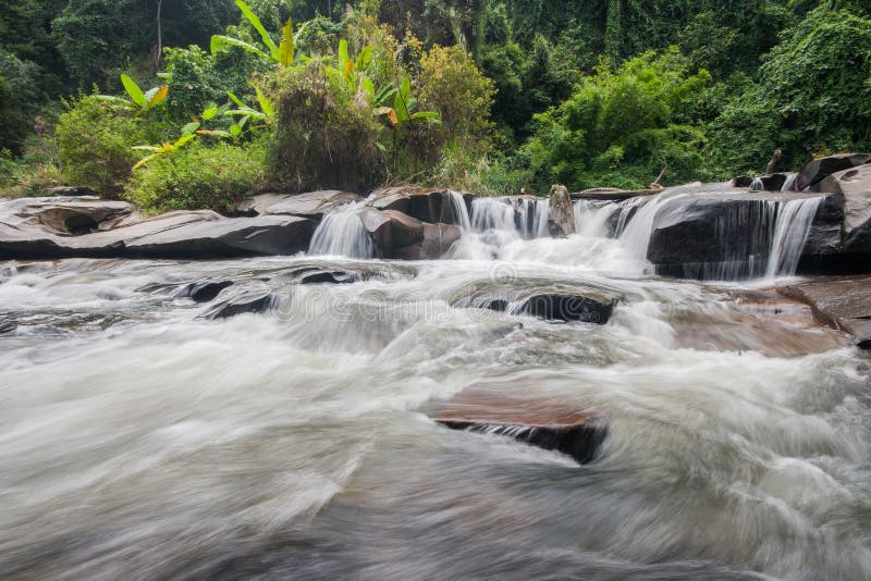 Waterfall in Slow Shutter Speed. Stock Photo - Image of nature ...