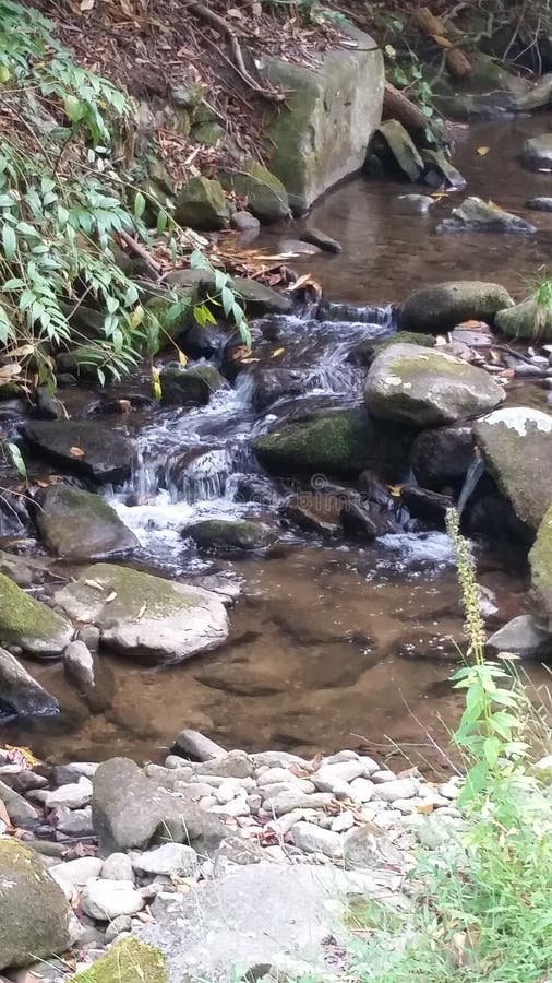 Waterfall slowly runs stock photo. Image of running, creek - 79599416