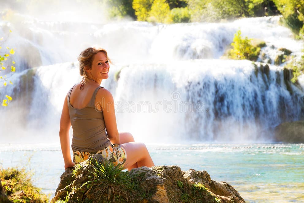 Waterfall smile stock photo. Image of green, national - 29360108