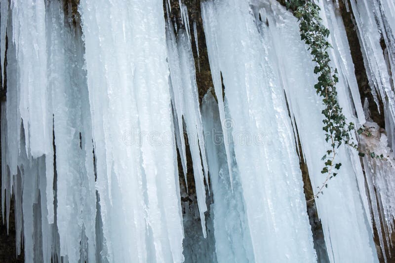 Waterfall in the snow stock photo. Image of outdoor - 388205772