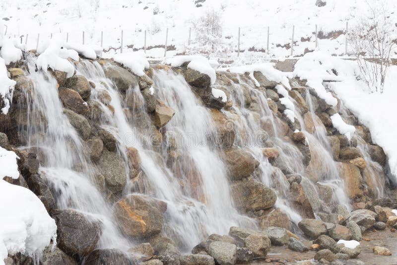 Waterfall stock photo. Image of season, bridge, river - 41271630