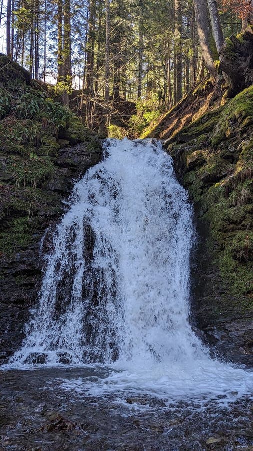 Waterfall Sopit in Village Sopit, Ukraine, Forest, Nature. Stock Image - Image of forest ...