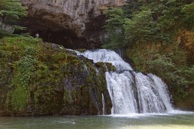 Waterfall at the Source of Lison River Stock Image - Image of cave ...